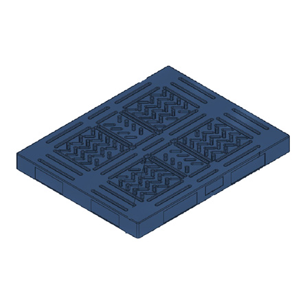 60in Blue Double Sided Pallet |P6048DS60-MCT| Stratis